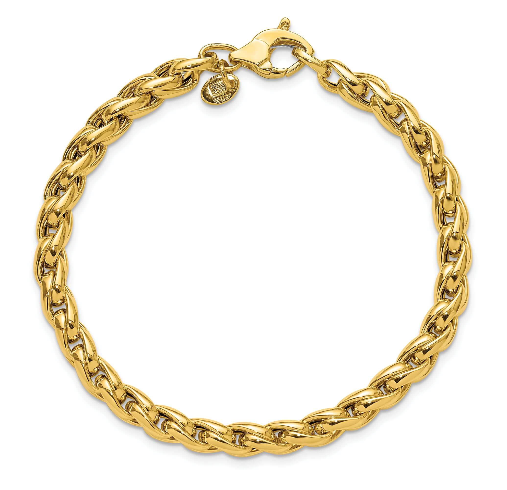 14k Gold Italian Wheat Chain Bracelet Elegant Timeless