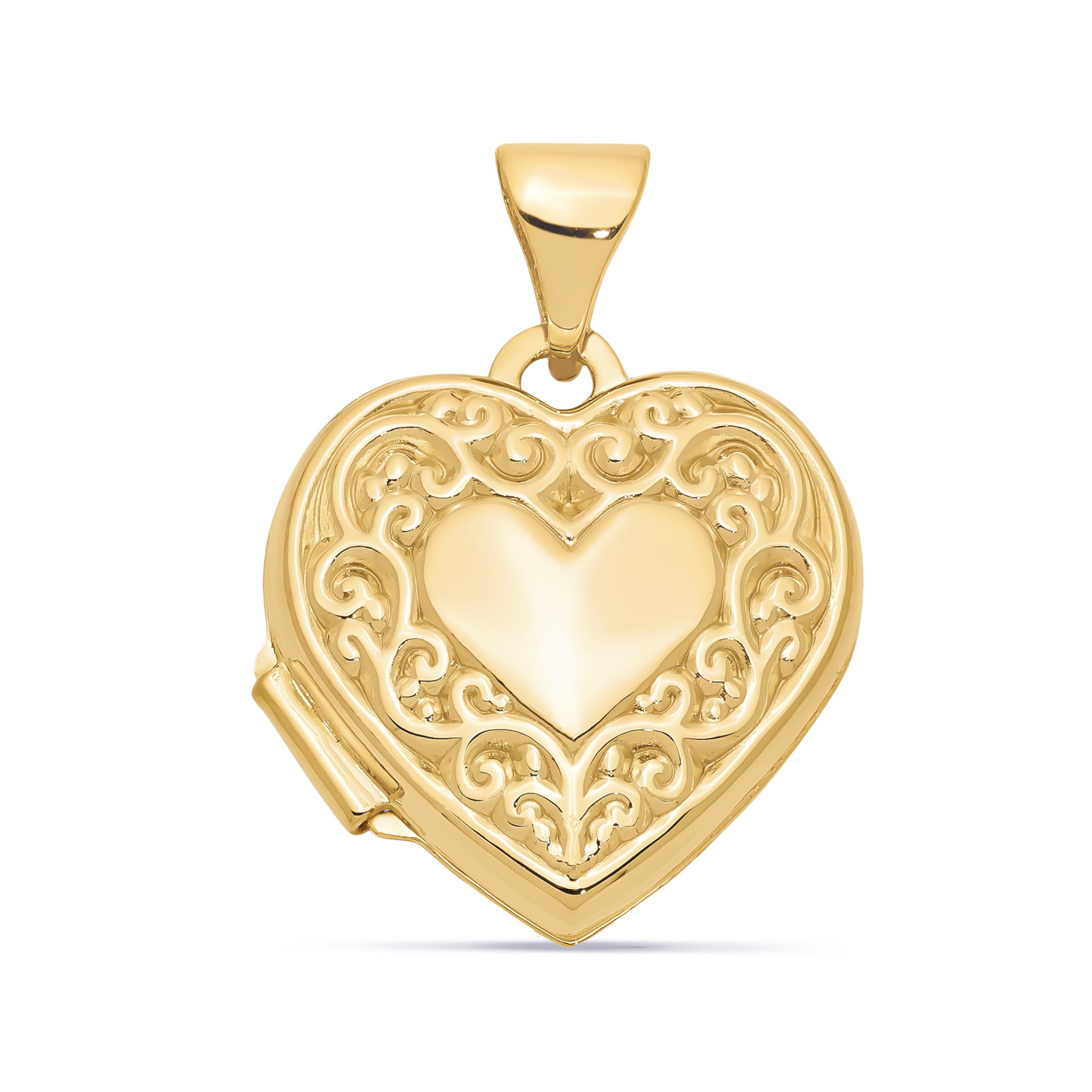 14K Solid Gold Tiny Heart Locket